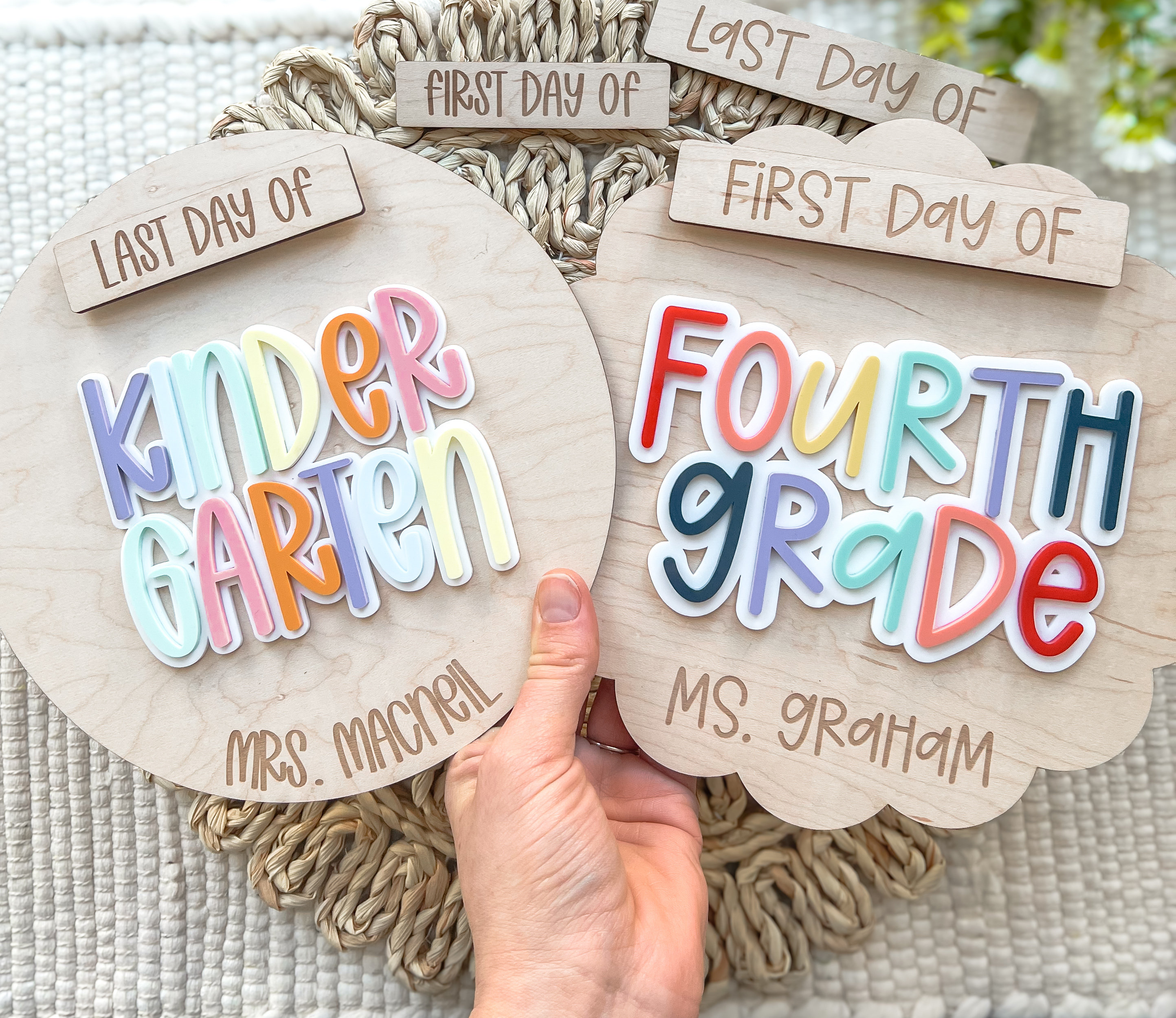 Personalized First Day of School Signs, Teacher Photo Props, Classroom ...
