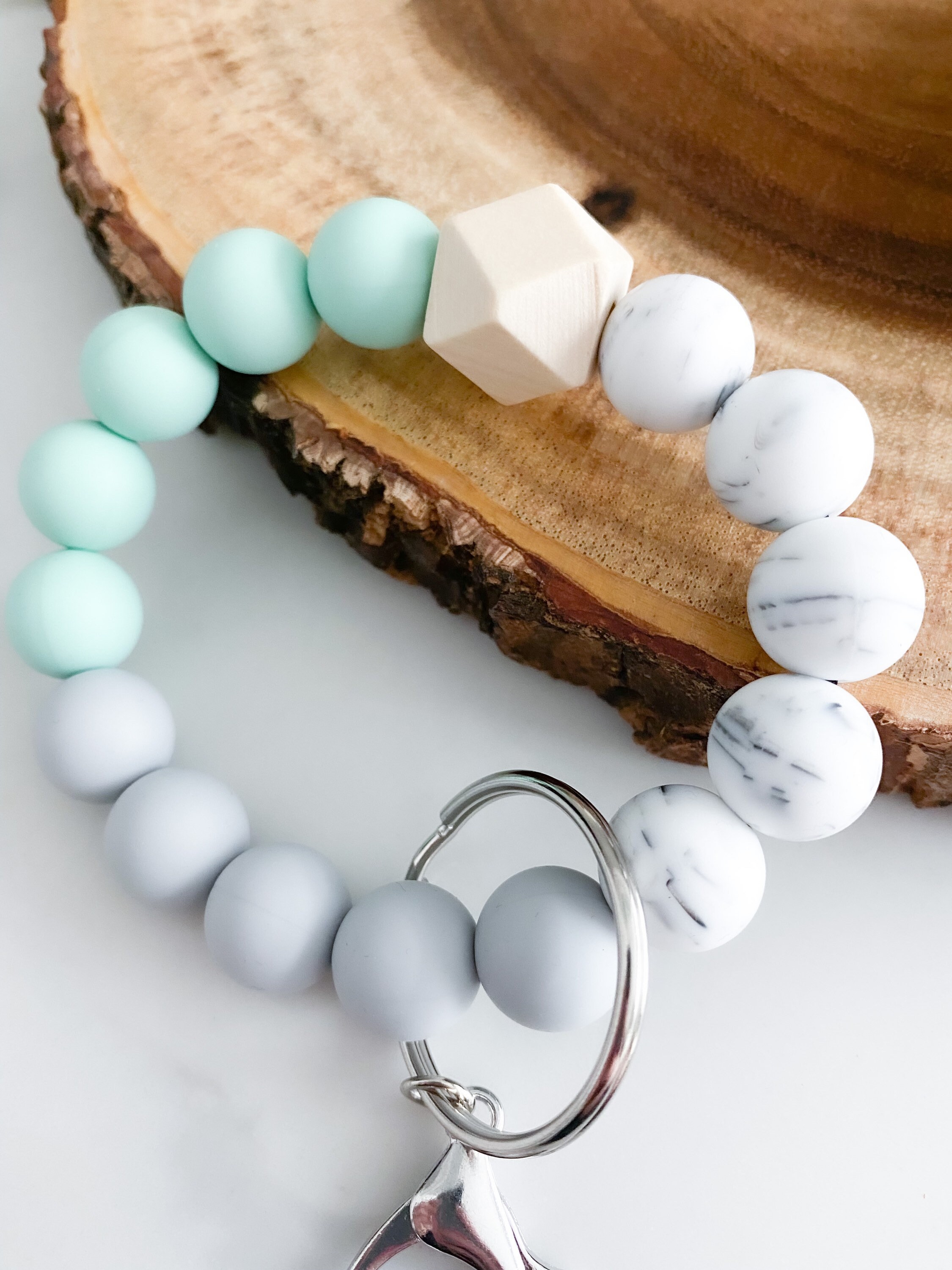 Stretchy Keychain Wristlet Silicone Beaded Wristlet Keychain - Etsy