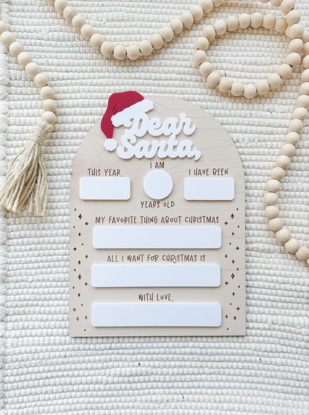 Dear Santa Sign, Christmas Keepsake Sign, Dry Erase Santa Sign ...