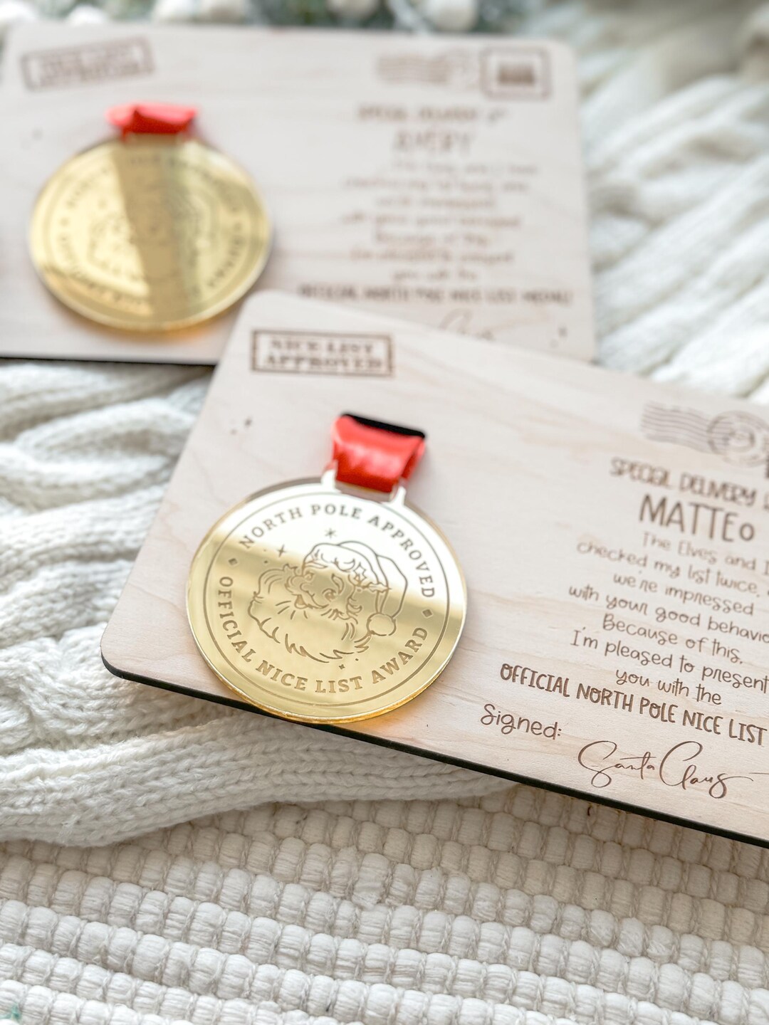 Nice List Award, Personalized Nice List Medal, Christmas Keepsake ...