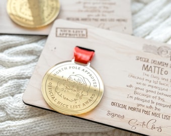 Santa Nice List Award | Santa's Medal | Personalized Custom Christmas ...
