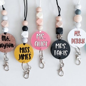 Teacher Lanyard, Teacher Gift, Custom Lanyard, Badge Lanyard, Custom ...