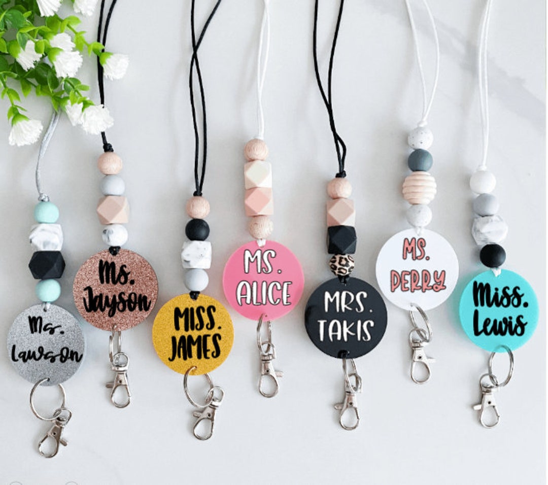Teacher Lanyard, Teacher Gift, Custom Lanyard, Badge Lanyard, Custom ...