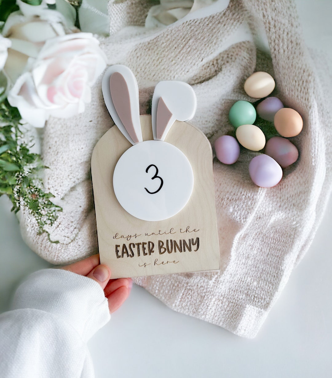 Easter Countdown Sign, Easter Sign, Easter Basket Accessories, Easter ...