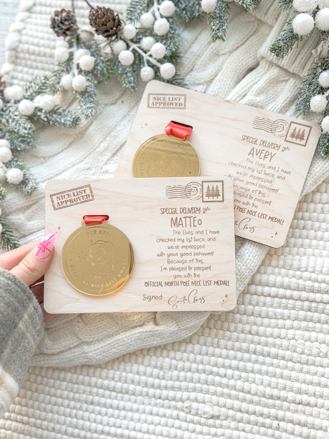 Nice List Award, Personalized Nice List Medal, Christmas Keepsake ...