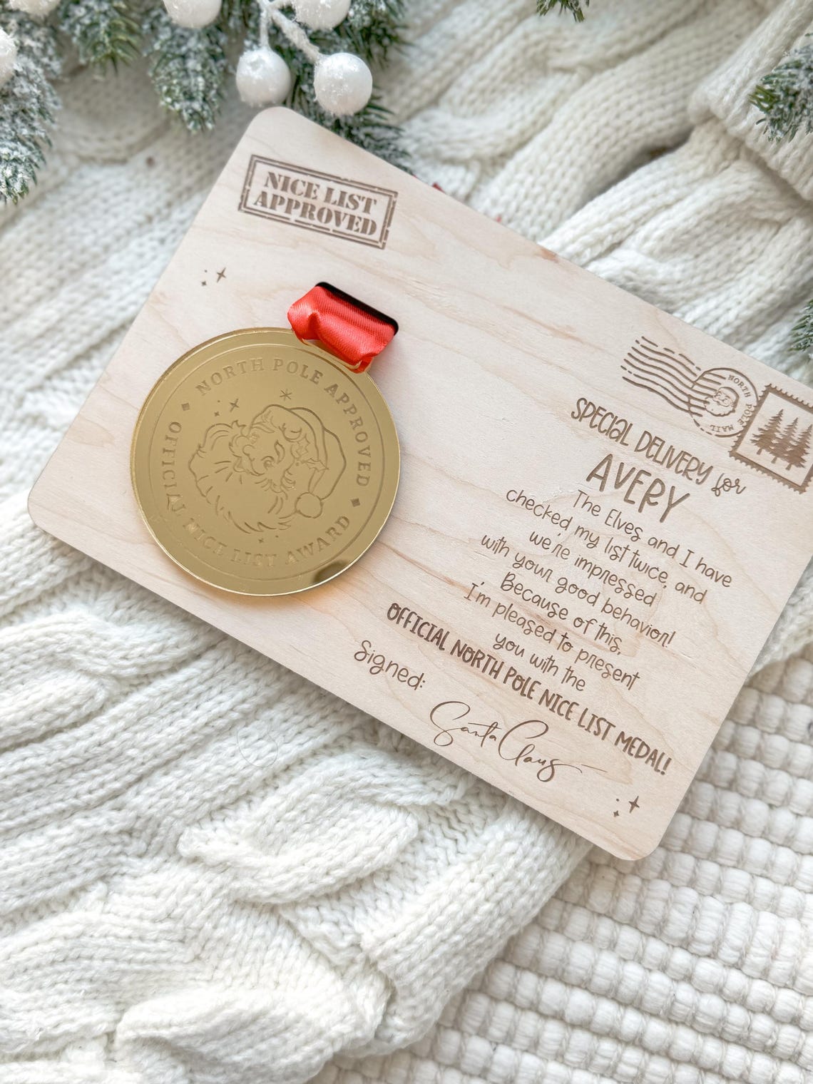 Good List Award, Personalized Good List Medal, Christmas Keepsake ...