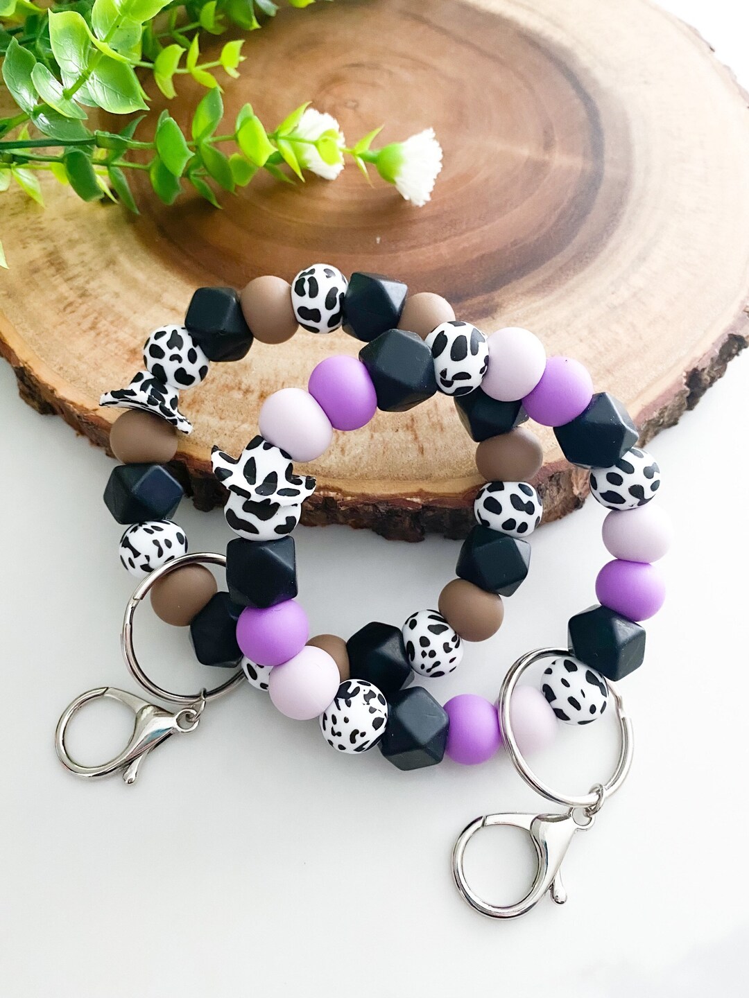 Cowboy Hat Wristlet, Western Keychain, Cow Print, Wristlet Keychain ...