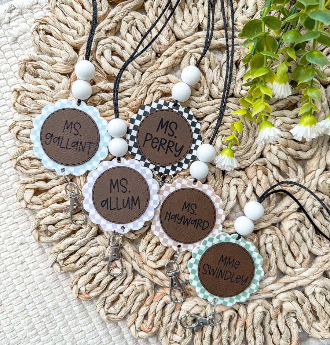 Personalized Teacher Lanyards, Retro Lanyards for Teacher, Gifts for ...