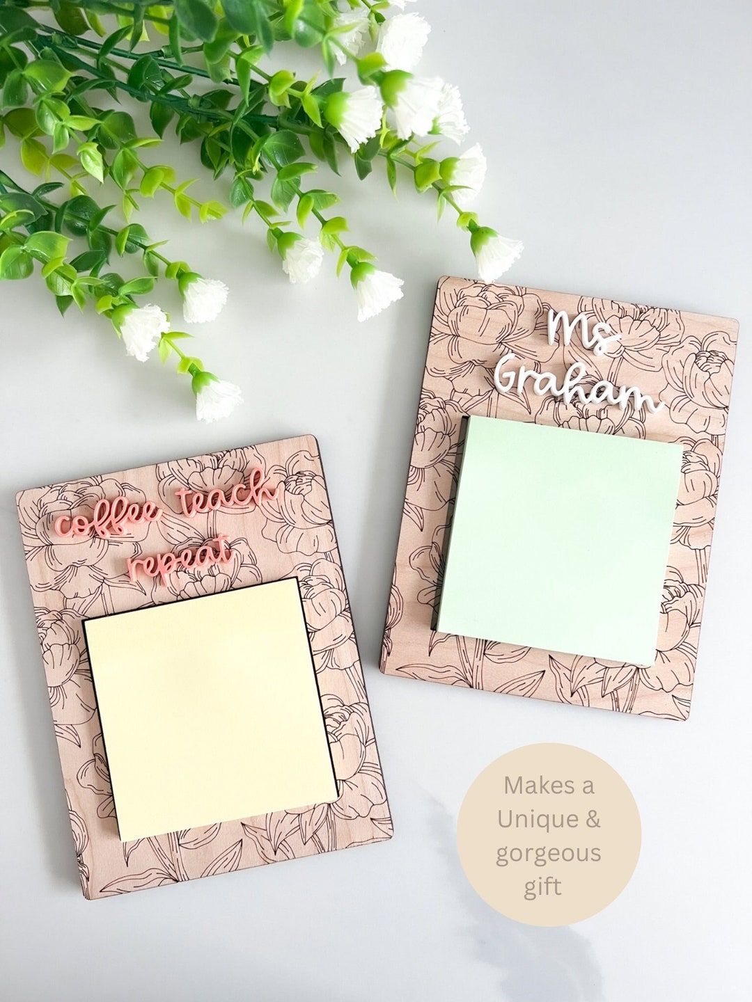 Personalized Post It Note Holder, Custom Gift for Teachers, Back to ...