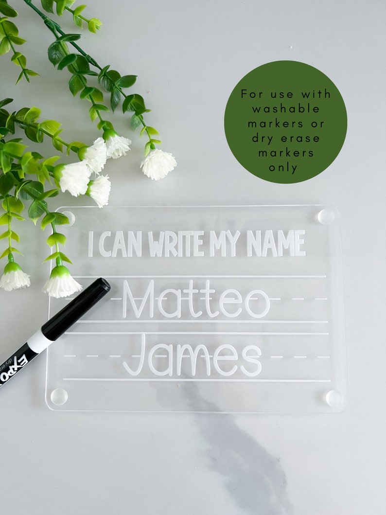 Personalized Name Tracing Board, Custom Gift for Kids, Acrylic Name ...