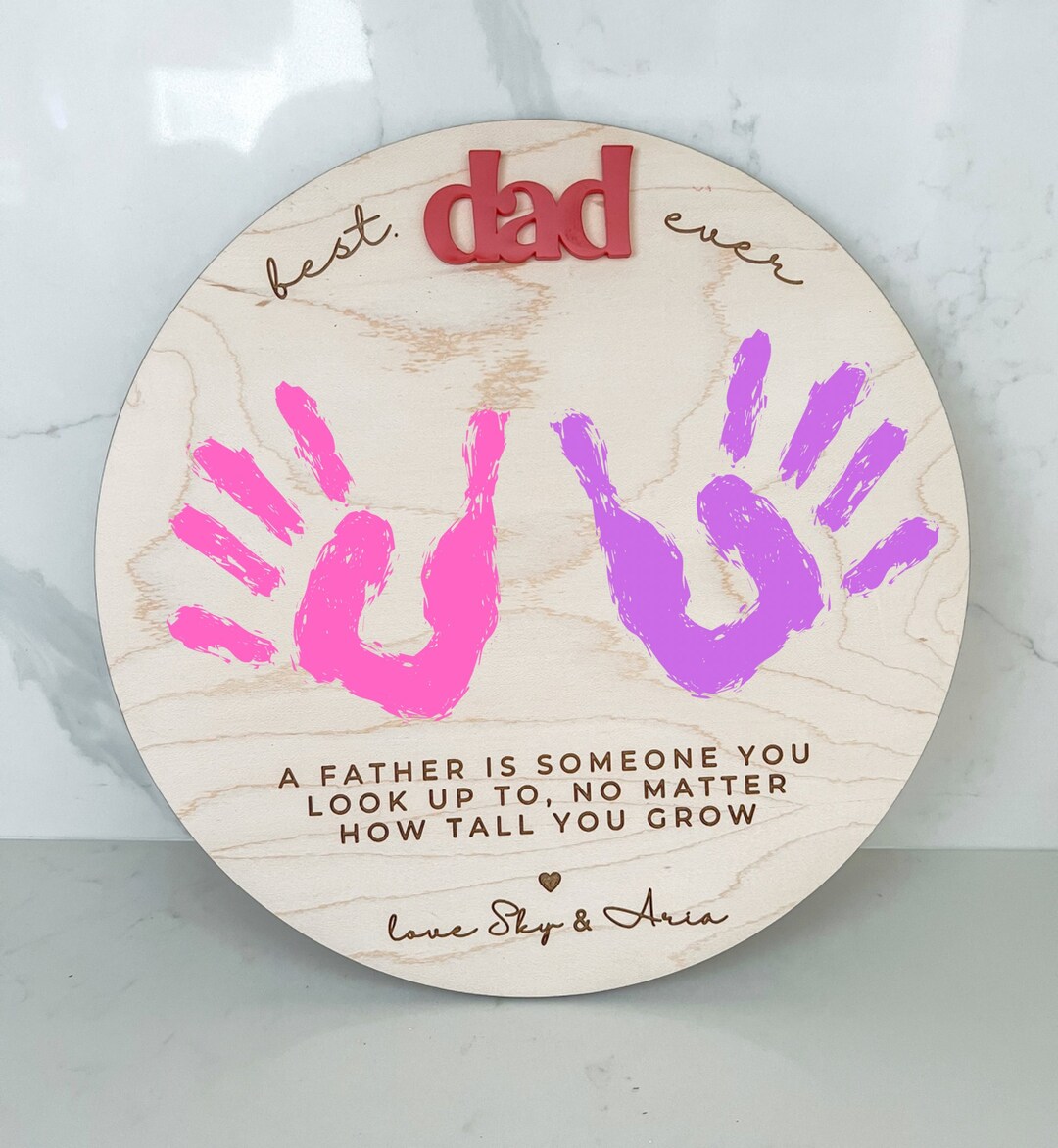 Personalized Father’s Day Gift, Handprint Sign for Dad, Grandpa Gift ...