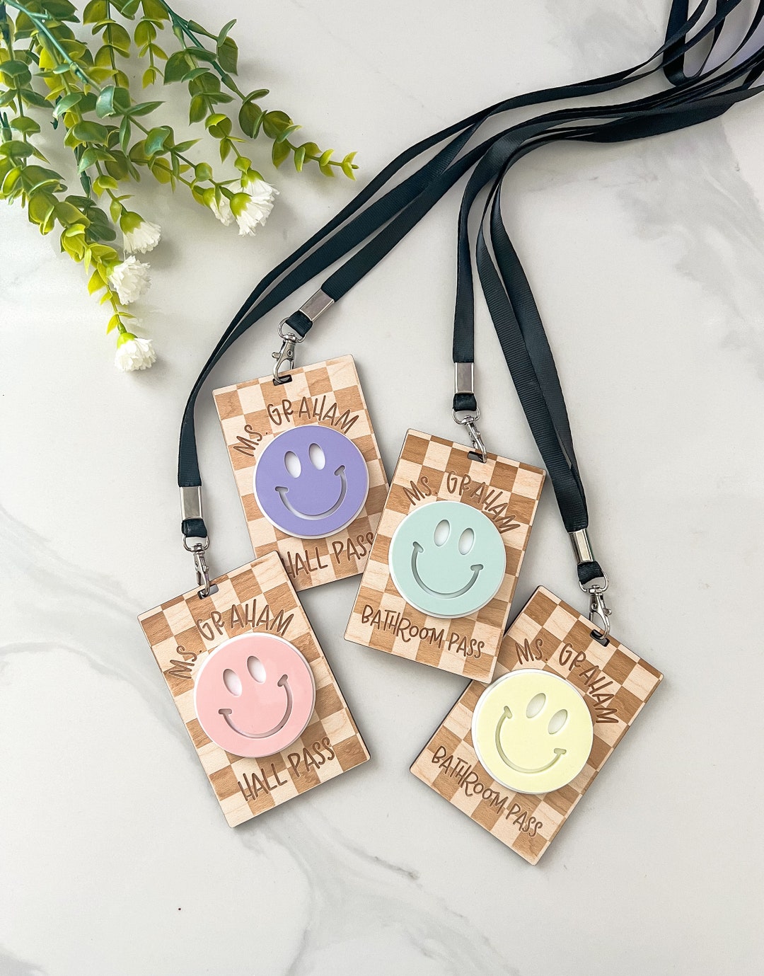 Personalized Lanyard for Teachers, Bathroom Passes, Custom Hall Passes ...