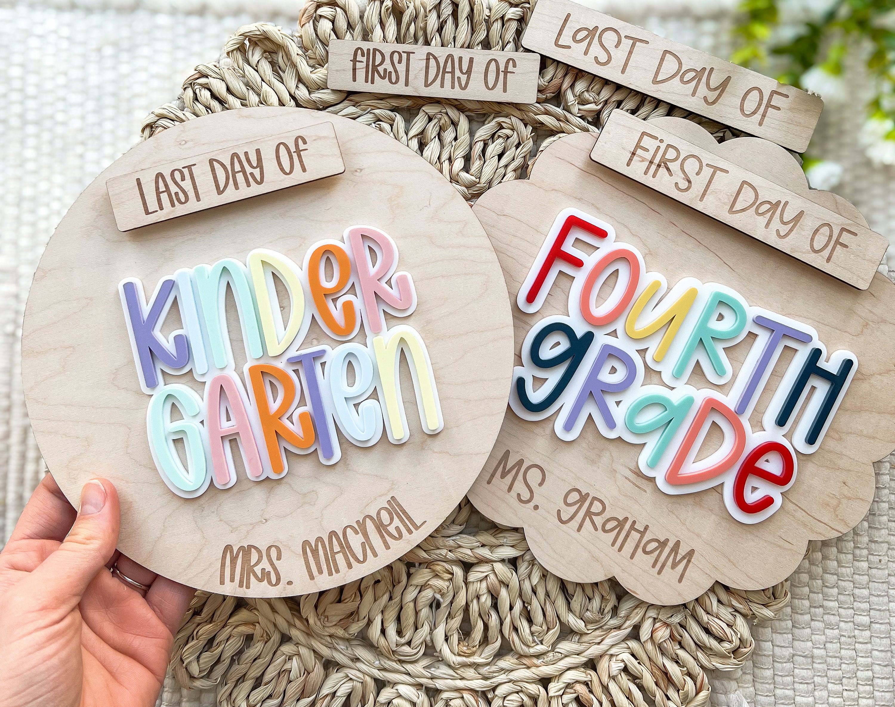 Personalized First Day of School Signs, Teacher Photo Props, Classroom ...