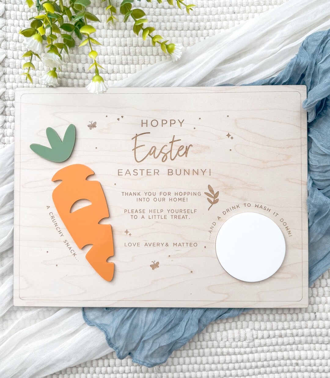 Personalized Easter Bunny Board, Easter Board, Cute Easter Gift for ...