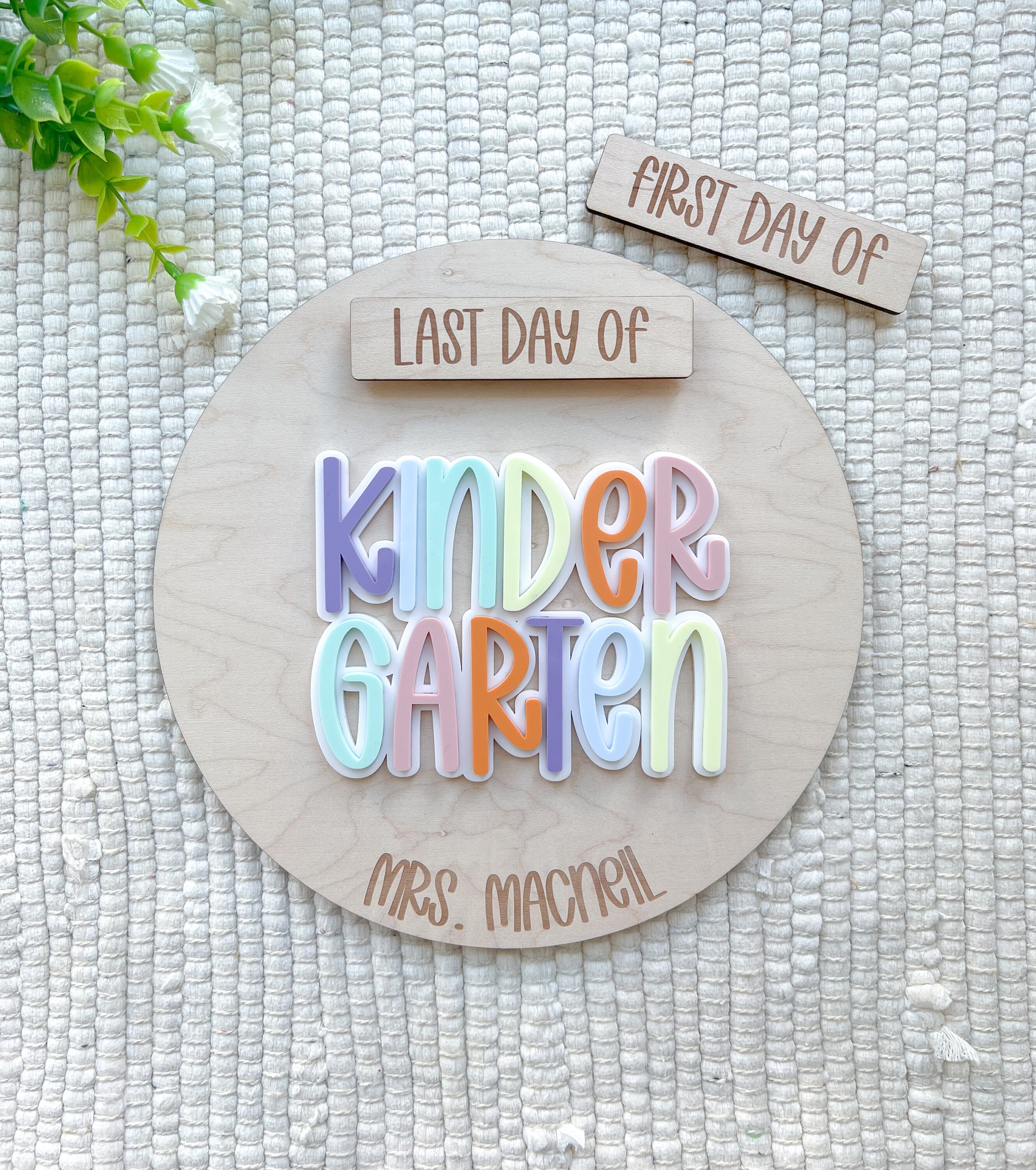 Personalized First Day of School Signs, Teacher Photo Props, Classroom ...
