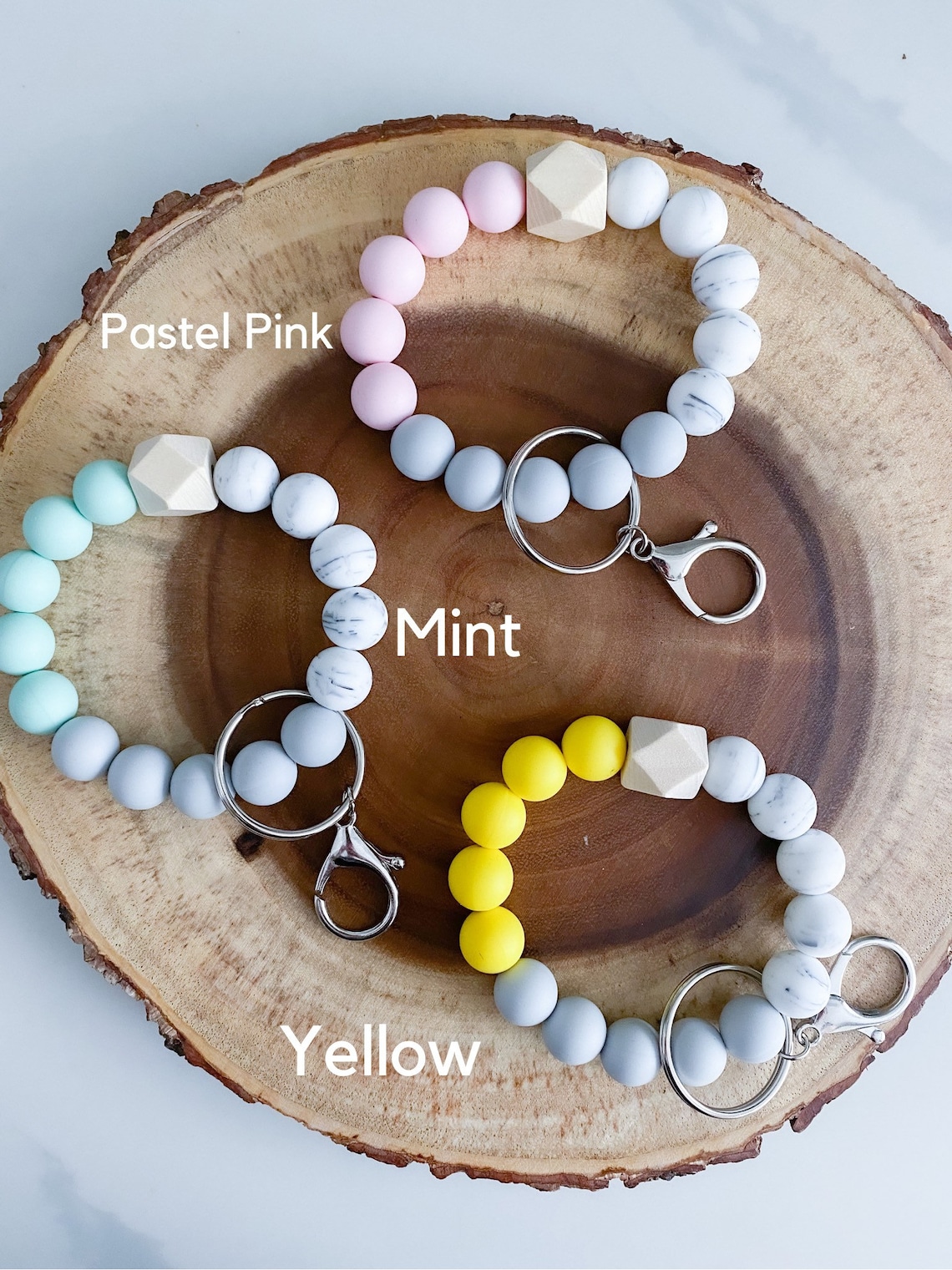 Stretchy Keychain Wristlet Silicone Beaded Wristlet Keychain - Etsy