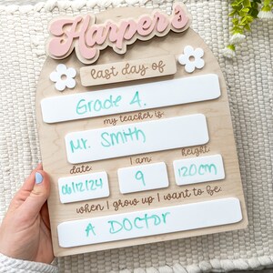 Personalized First Day of School Board, Back to School Sign, First Day ...