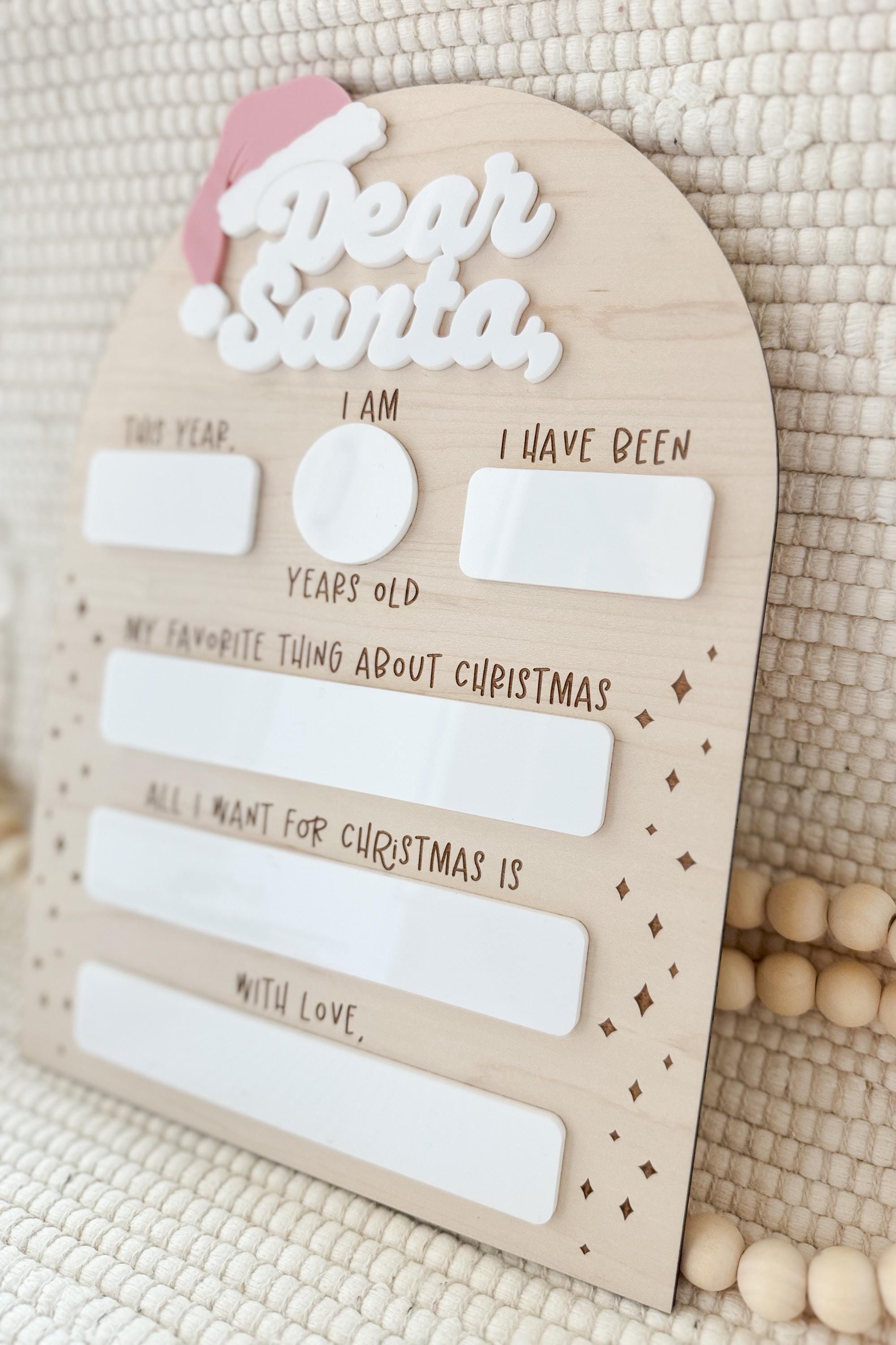 Dear Santa Sign, Christmas Keepsake Sign, Dry Erase Santa Sign ...