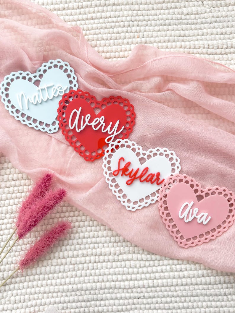 Personalized Scallop Valentine’s Day Basket Tags, Love Basket Tags ...
