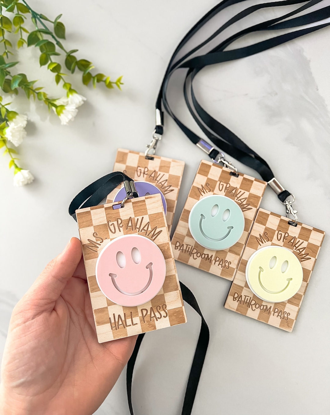 Personalized Lanyard for Teachers, Bathroom Passes, Custom Hall Passes ...