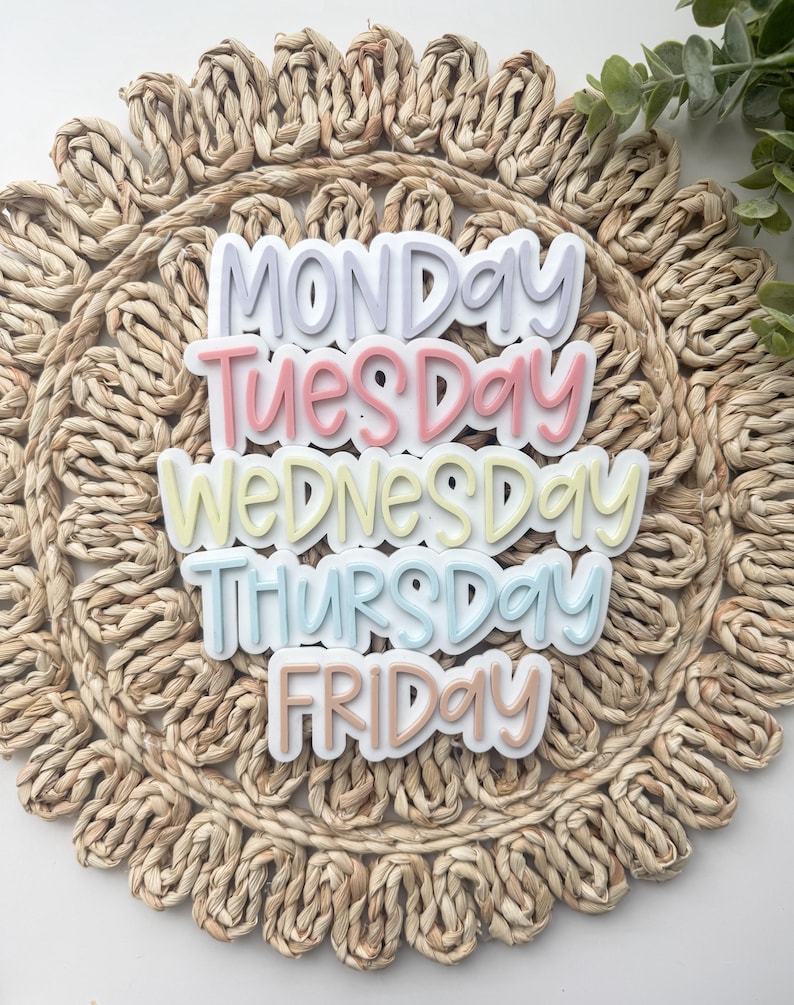 Days of the Week Magnets, Daily Schedule Whiteboard Magnets, Teacher ...