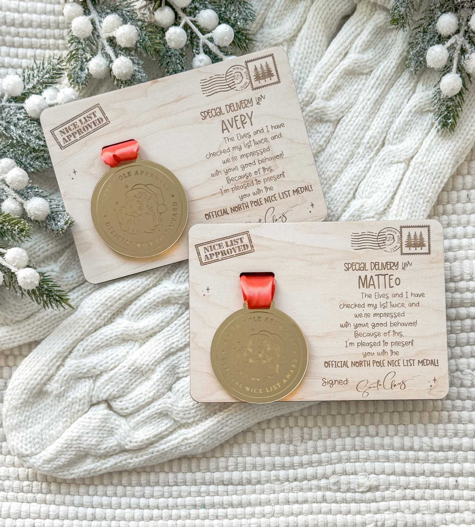 Good List Award, Personalized Good List Medal, Christmas Keepsake ...