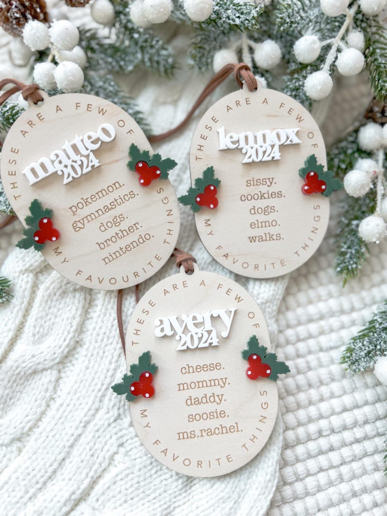 Favourite Things Christmas Ornament, Personalized Christmas Ornament ...