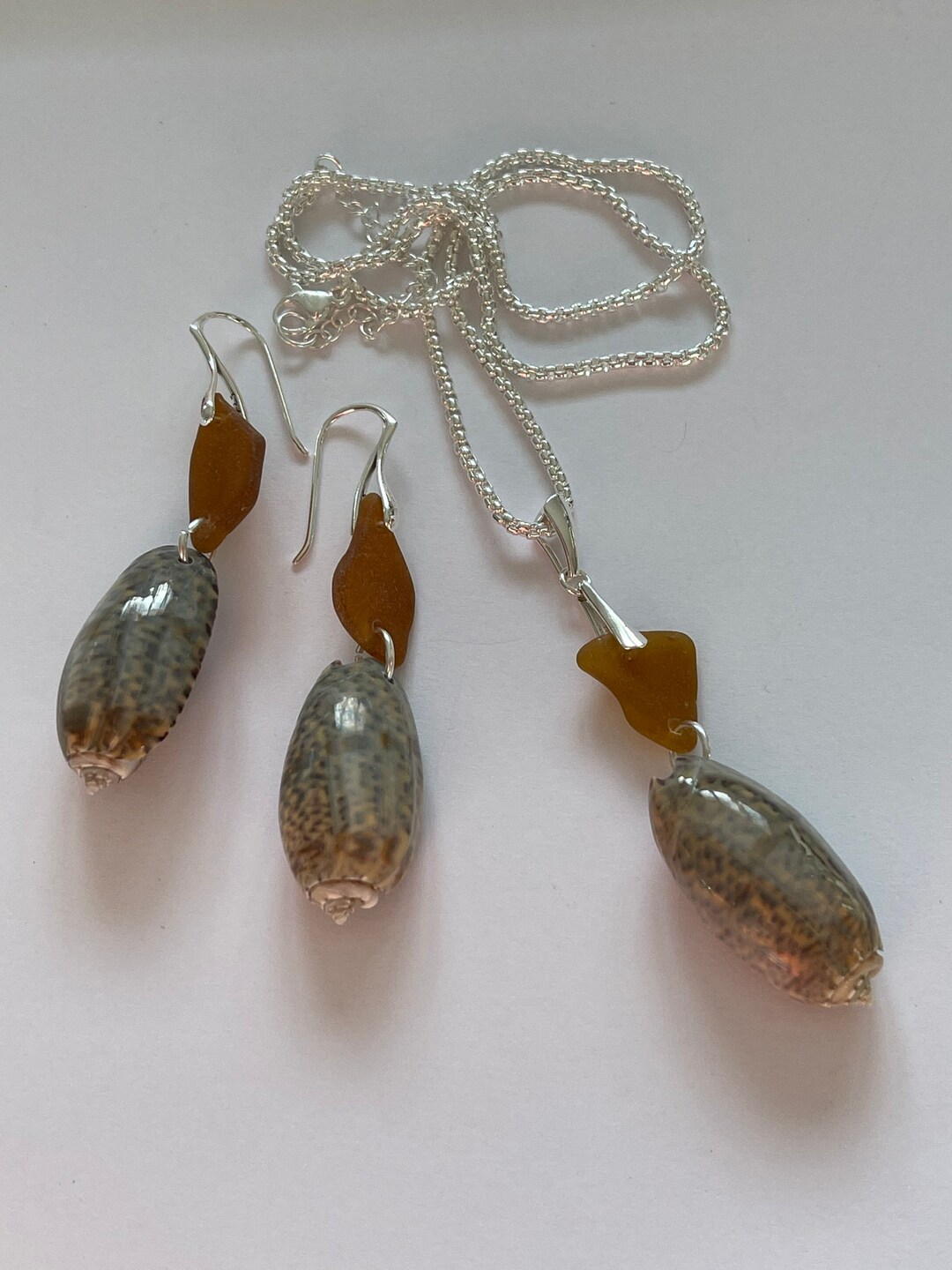 Sea Glass - Snails Jewelry Set - Etsy