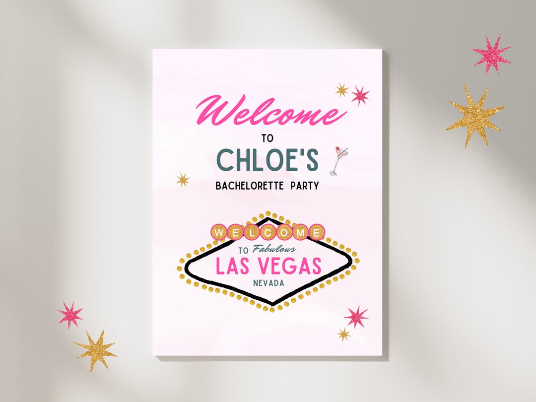 Las Vegas / Casino Welcome Sign for Birthday, Bachelorette or Hens ...