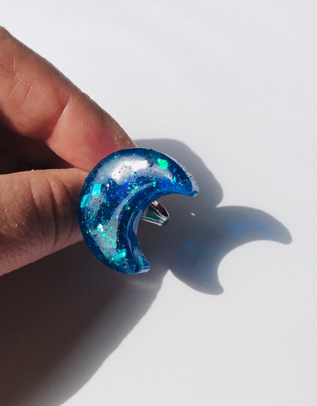 Over the blue Moon Ring - Etsy