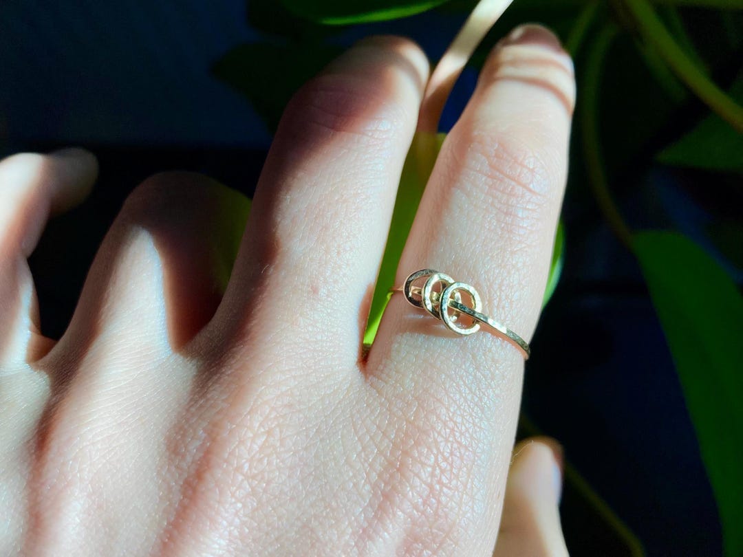 Premium Handmade Hammered 9K Gold Anti-anxiety Fidget Ring With Sliding ...