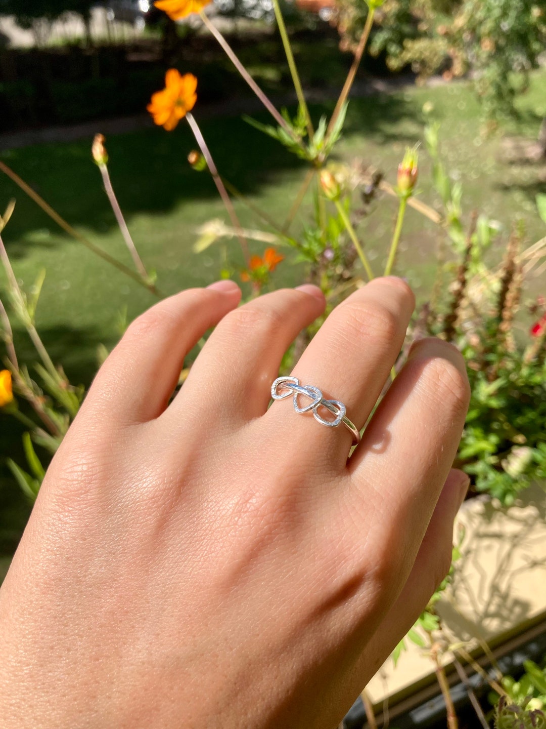 Handmade Sterling Silver Fidget Ring: Hammered Anti-anxiety Focus Aid ...
