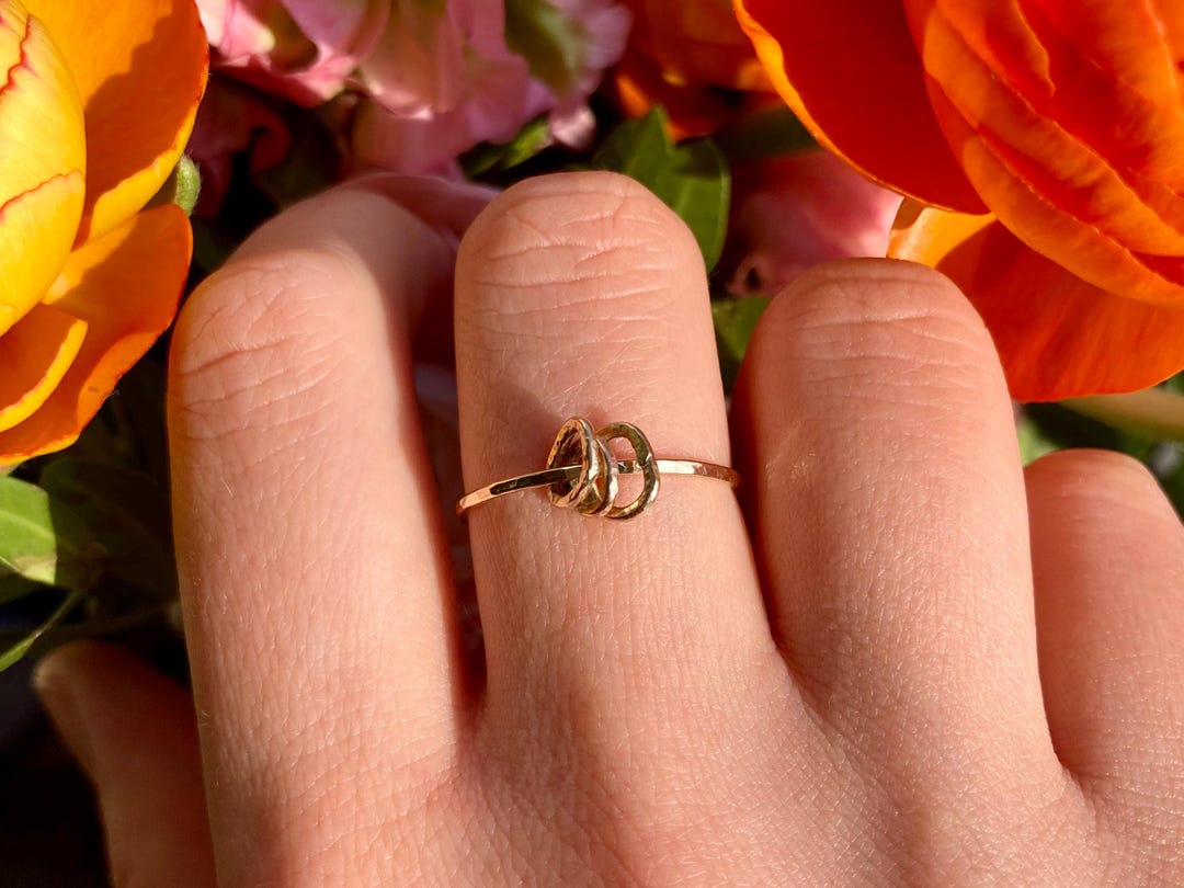 Premium Handmade Hammered 9K Gold Anti-anxiety Fidget Ring With Sliding ...