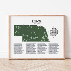 Nebraska State Parks Map - Etsy