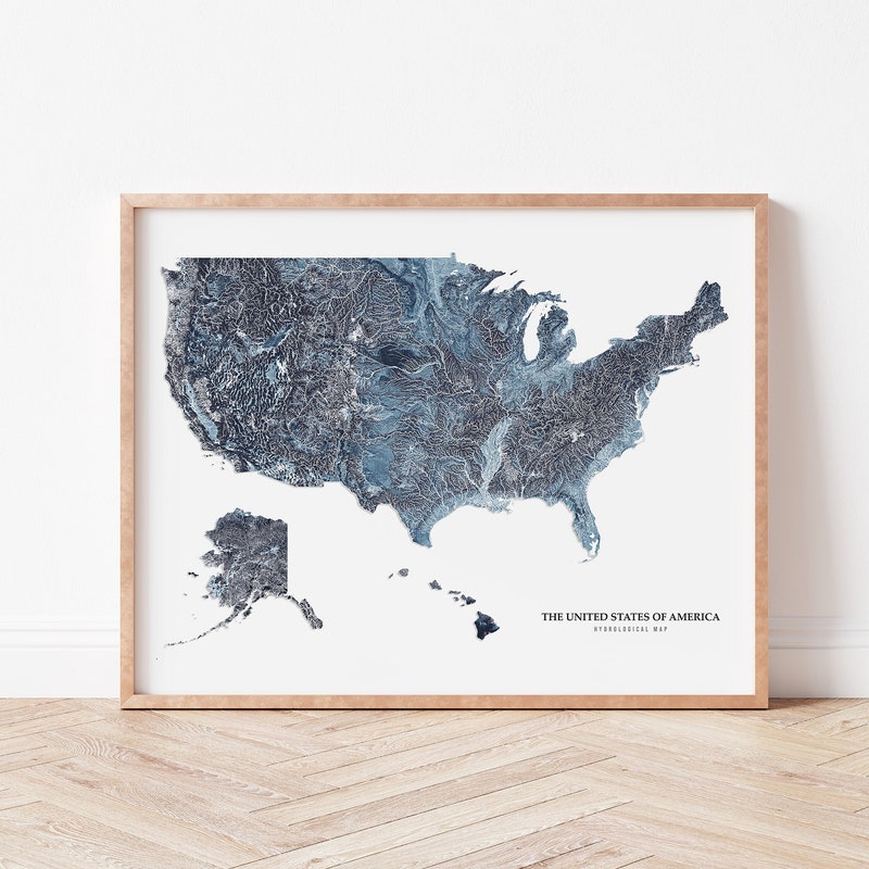 Usa Map Poster - Etsy
