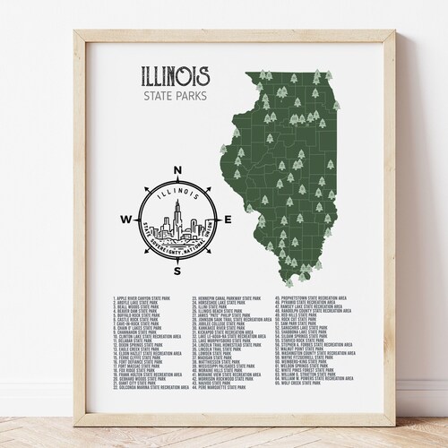Illinois State Park Map | Etsy