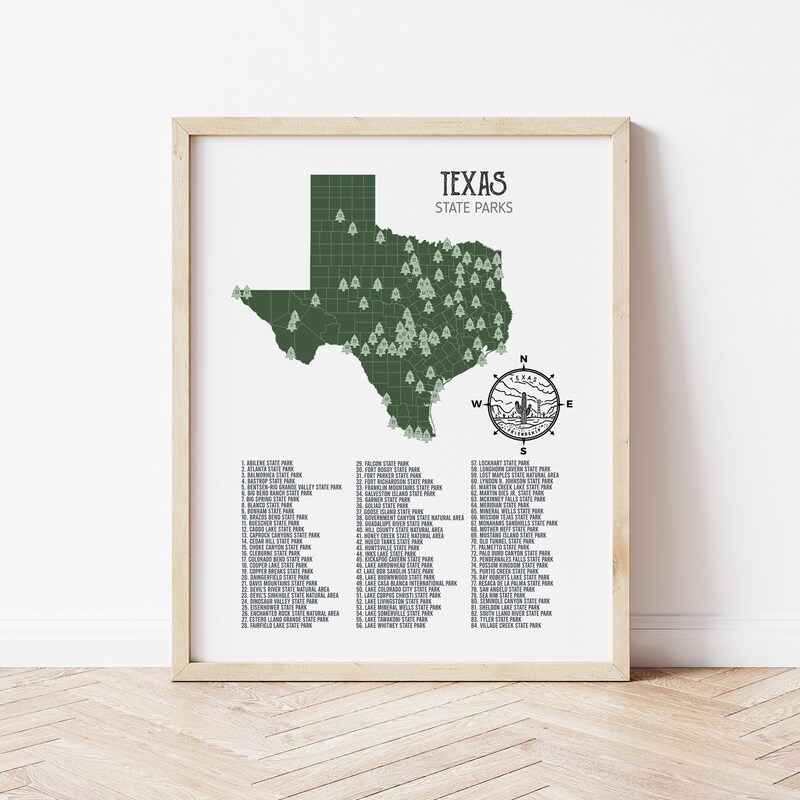 Texas Park Poster - Etsy