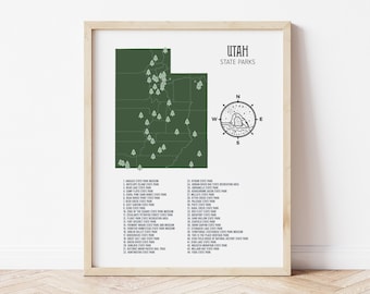 Utah State Parks Map - 18 X 24 Inches JPEG & PDF - Etsy