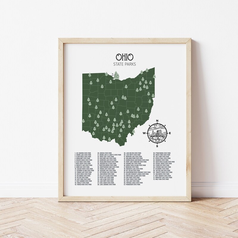 Ohio Parks Map - Etsy