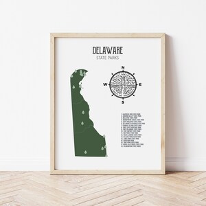Delaware State Parks Map - Etsy