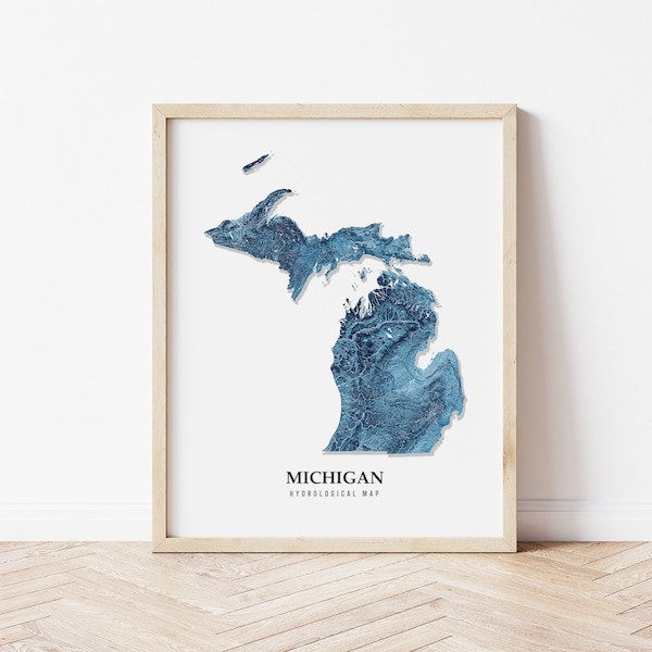 Michigan Map Art - Etsy