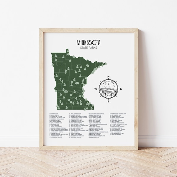 Mn State Park Map - Etsy