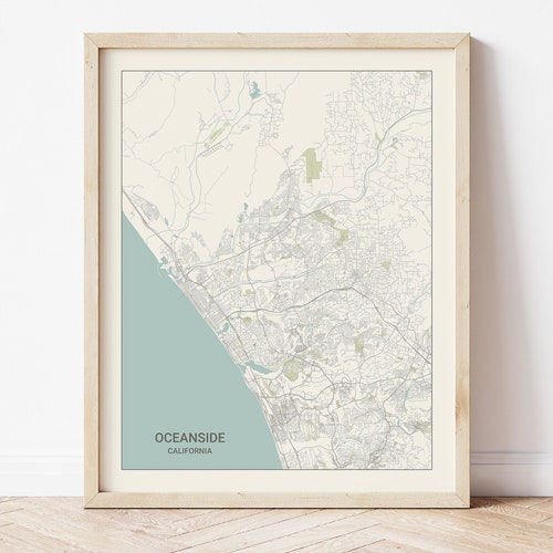 Oceanside Map Print Oceanside Map California Map Art - Etsy