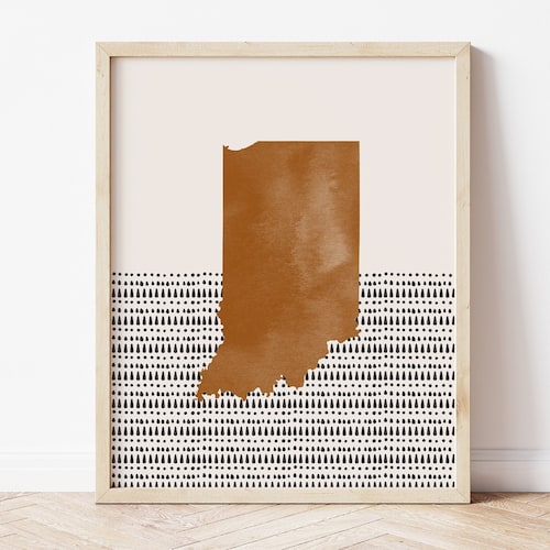 Indiana Wall Art Reclaimed Wood Art Rustic State Outline - Etsy