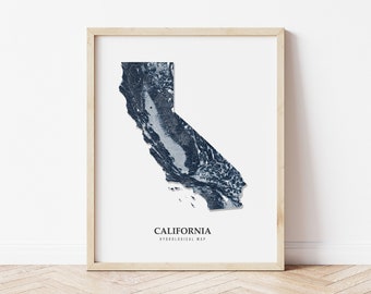 California Map, Pink California Poster, Illustrated Landmark Map, Pink ...