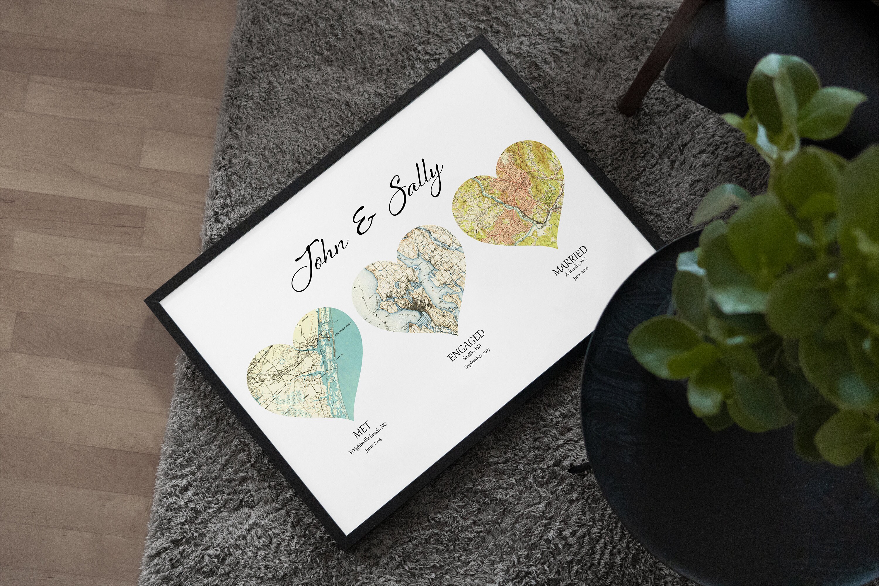 Wedding Map Gift Anniversary Map Gift | Etsy