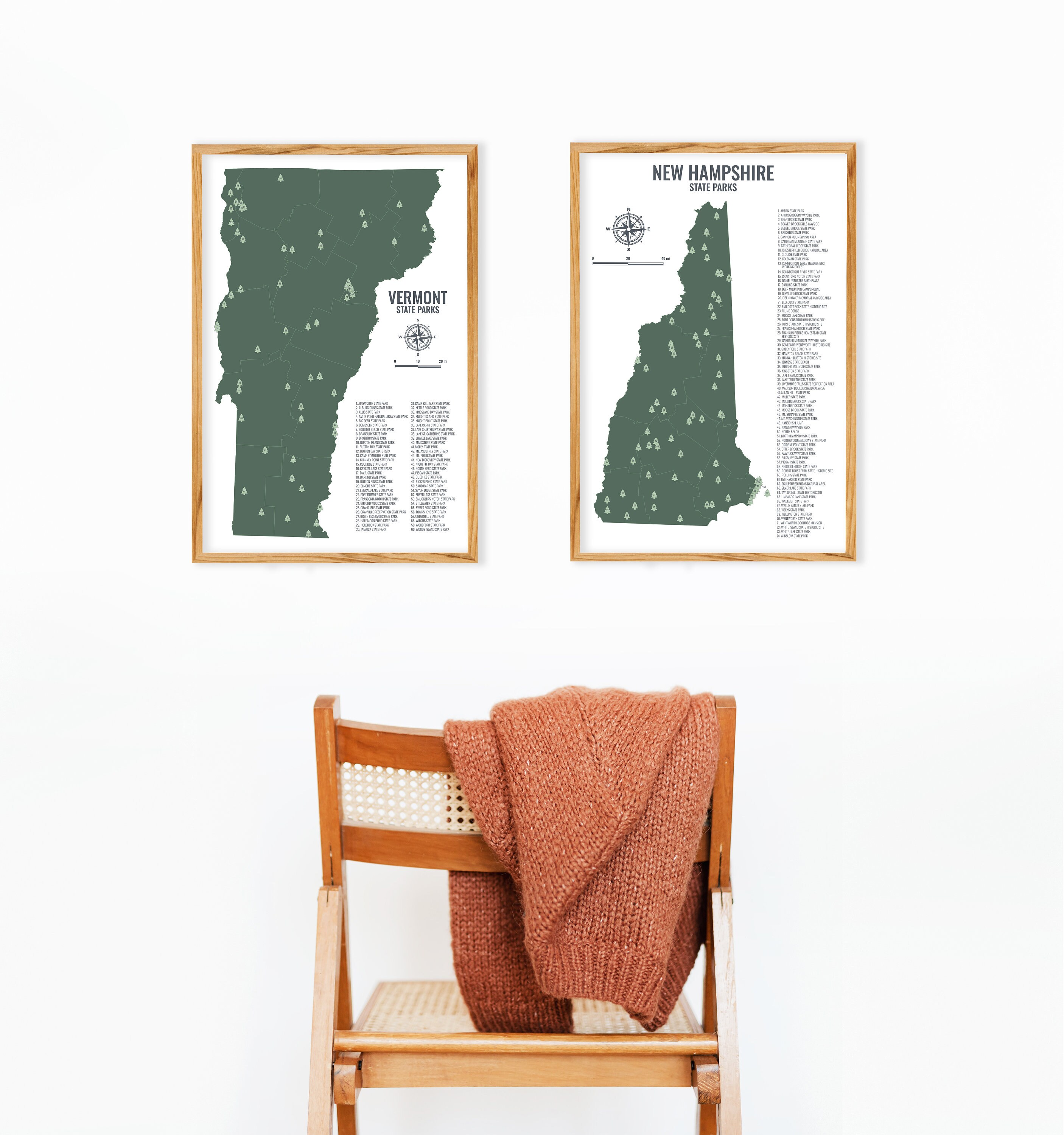 New Hampshire State Parks Map | Etsy