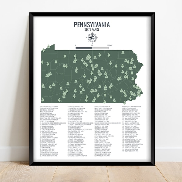 Pennsylvania State Park Maps - Etsy