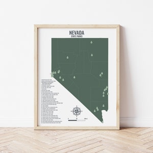 Nevada State Parks Map | Etsy