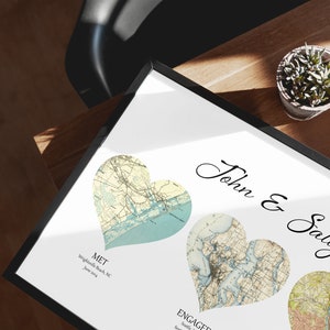 Wedding Map Gift, Anniversary Map Gift - Etsy